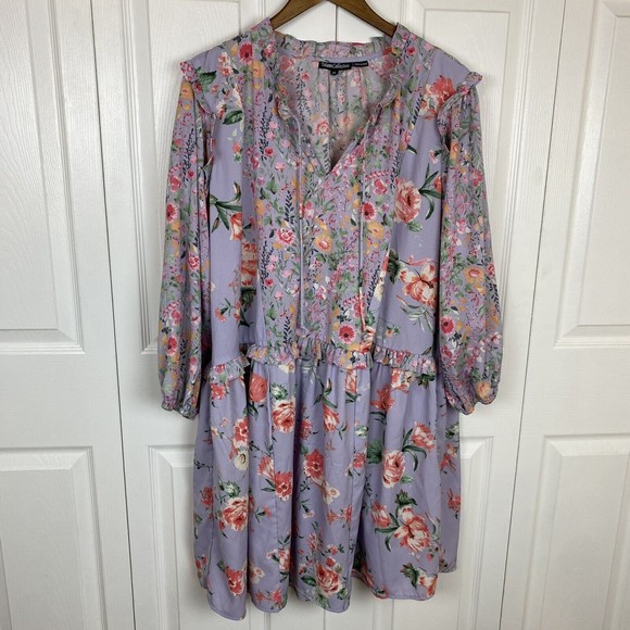 Tolani | Dresses | Tolani Size Xl Floral Dress Shift Ruffle Peasant ...